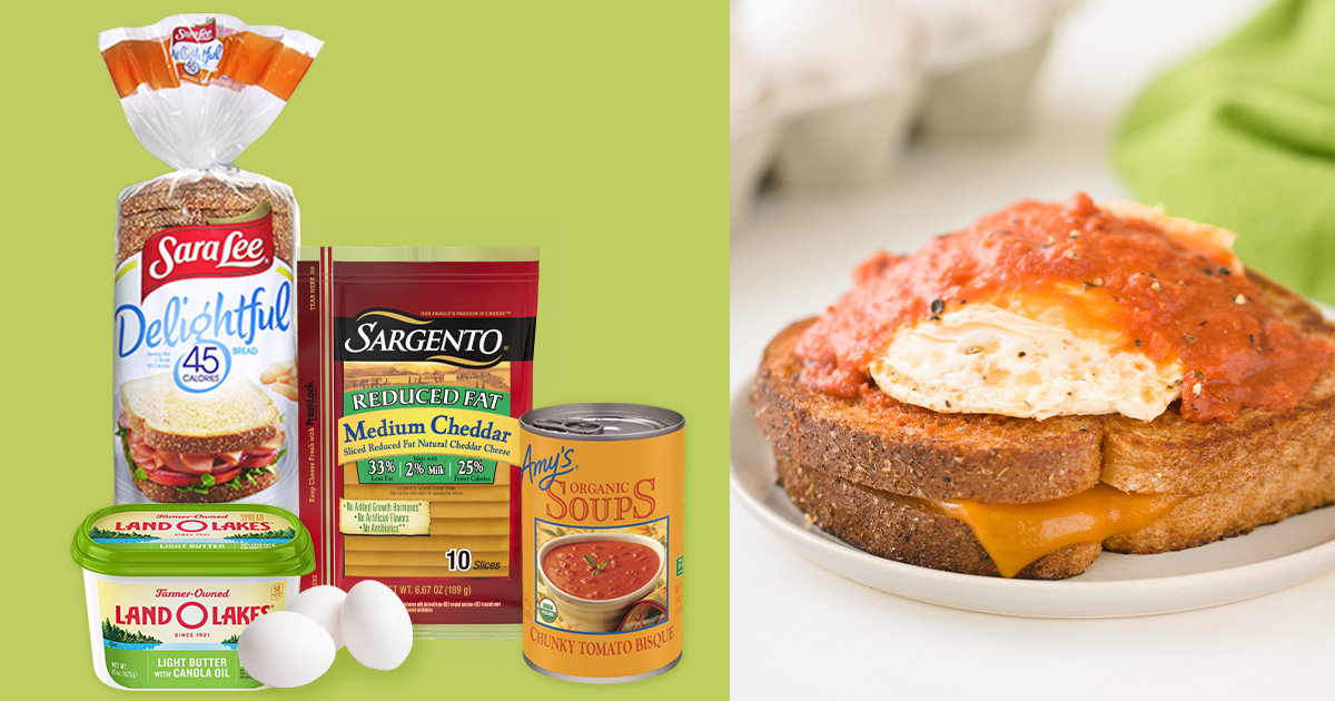 Healthy Grilled Cheese Eggs Benedict Recipe | Hungry Girl