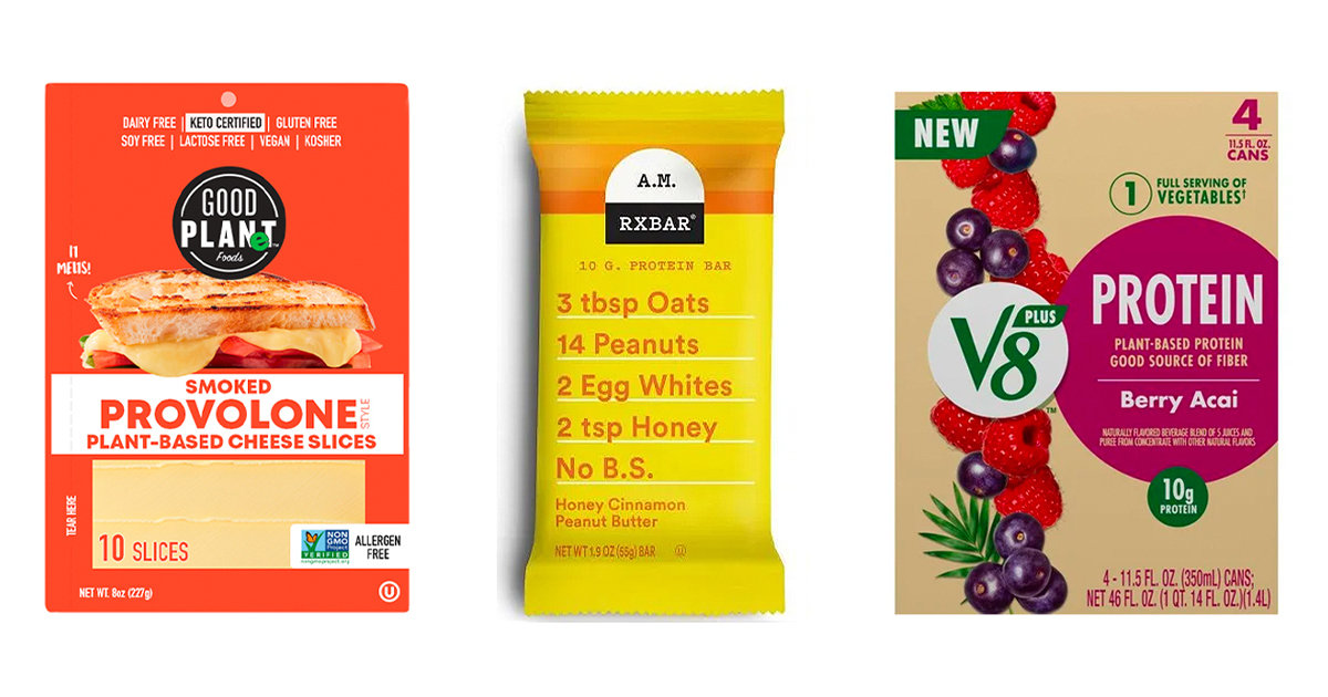 Plant-Based Cheese Slices, Healthy Breakfast Protein Bars, Juice with ...