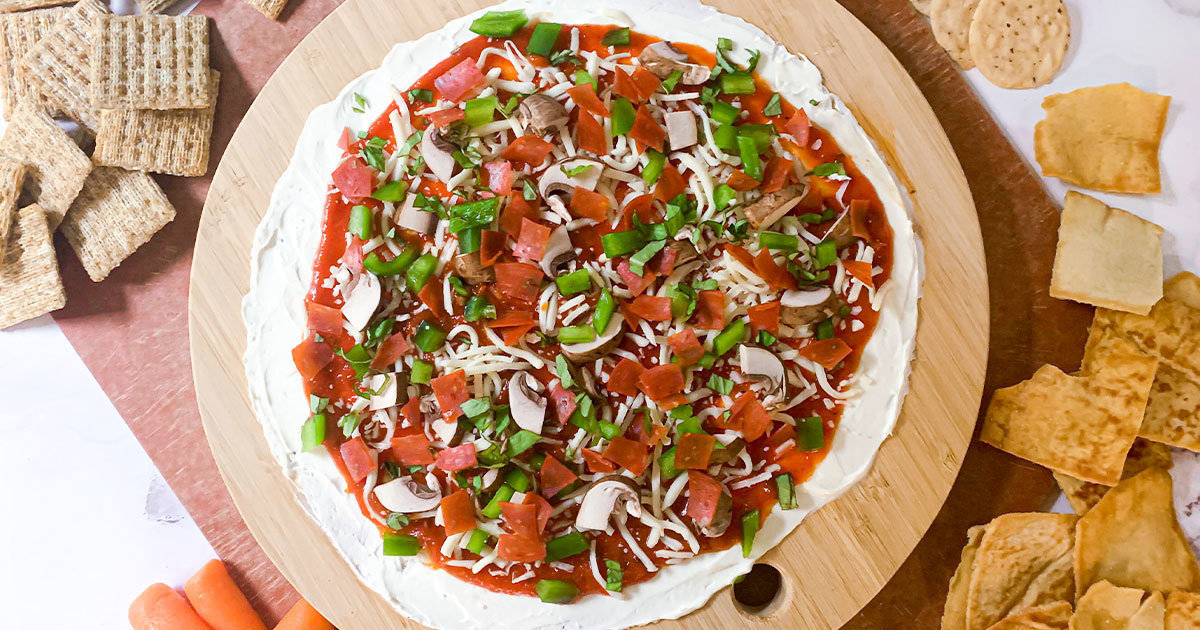 Easy Pepperoni Pizza Dip Board Recipe | Hungry Girl