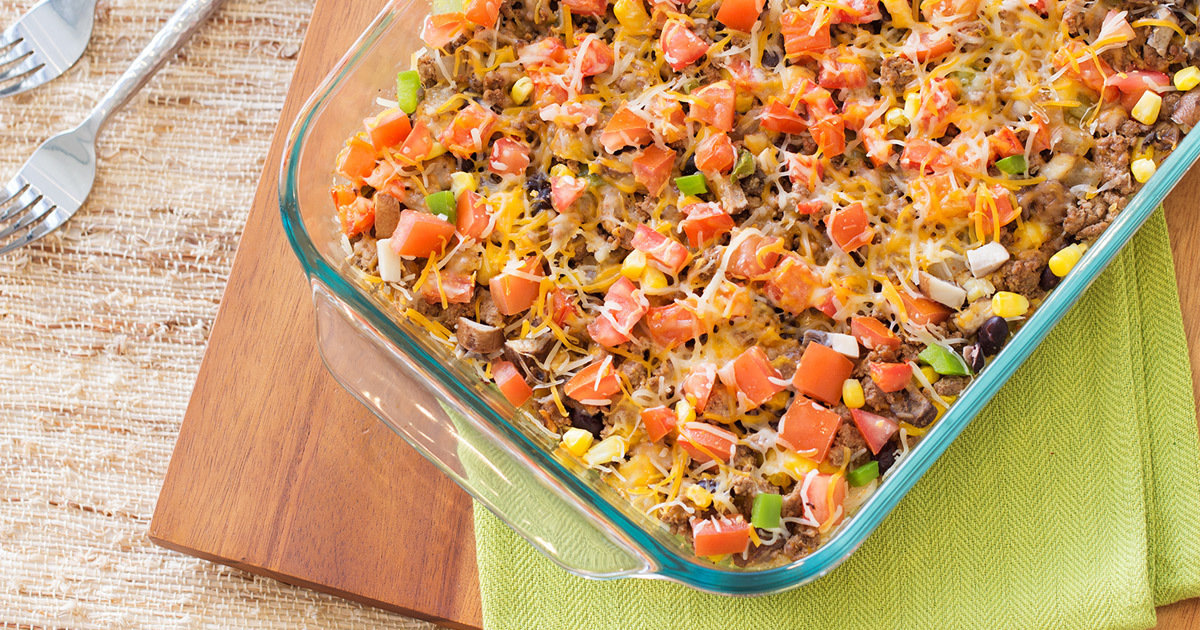 Healthy Taco Casserole and Skillet Taco Meatballs Recipes | Hungry Girl