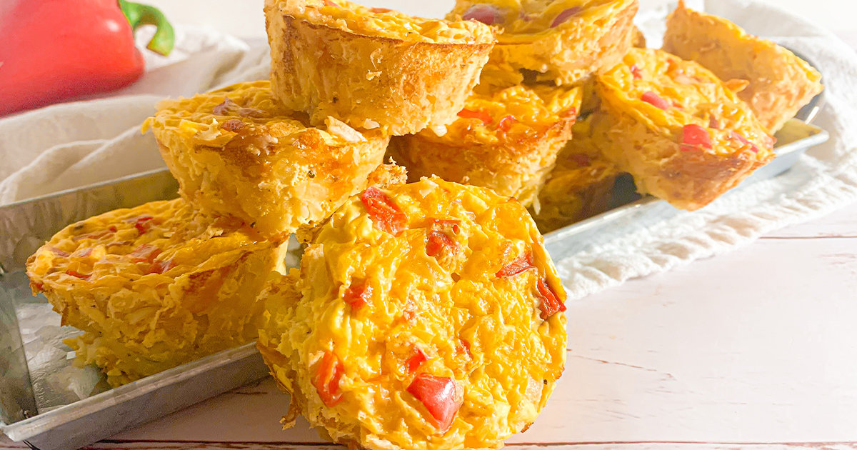 Meal-Prep Breakfast Veggies & Hash Browns Egg Bakes Recipe | Hungry Girl