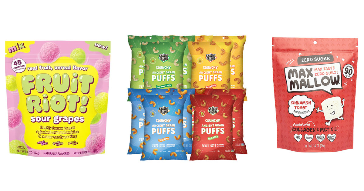 Gluten-Free Snack Puffs, Zero-Sugar Marshmallows, Sour-Coated Frozen ...