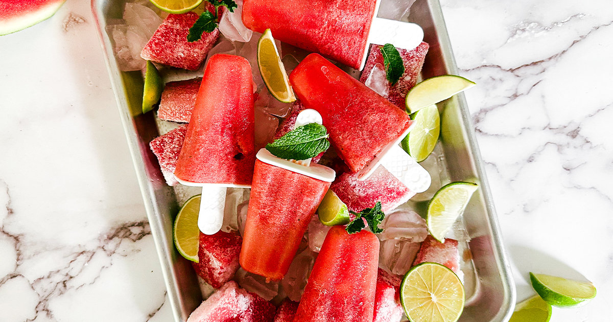 Watermelon-Mint Ice Pops Recipe | Hungry Girl