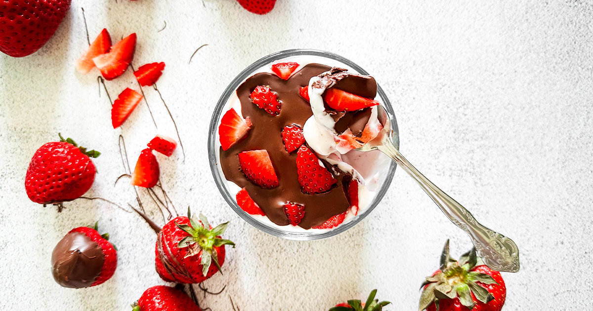 Healthy Magic Shell Strawberry Yogurt Cup Recipe | Hungry Girl