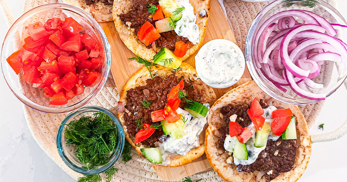 Healthy Gyro Smashed Tacos Recipe | Hungry Girl
