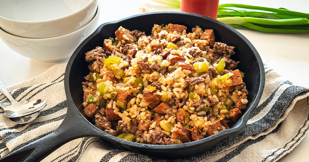 Healthy Dirty Rice ‘n Veggie Skillet Recipe | Hungry Girl