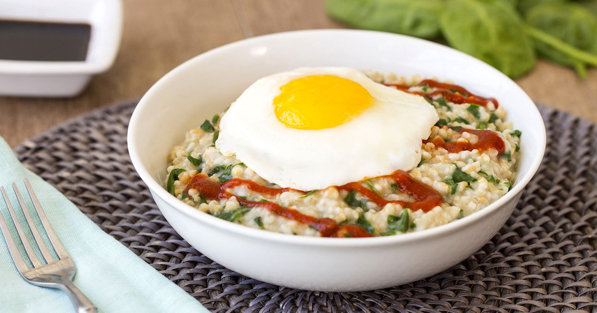 Healthy Savory Oatmeal Recipes: Risotto Inspired, Egg Topped | Hungry Girl