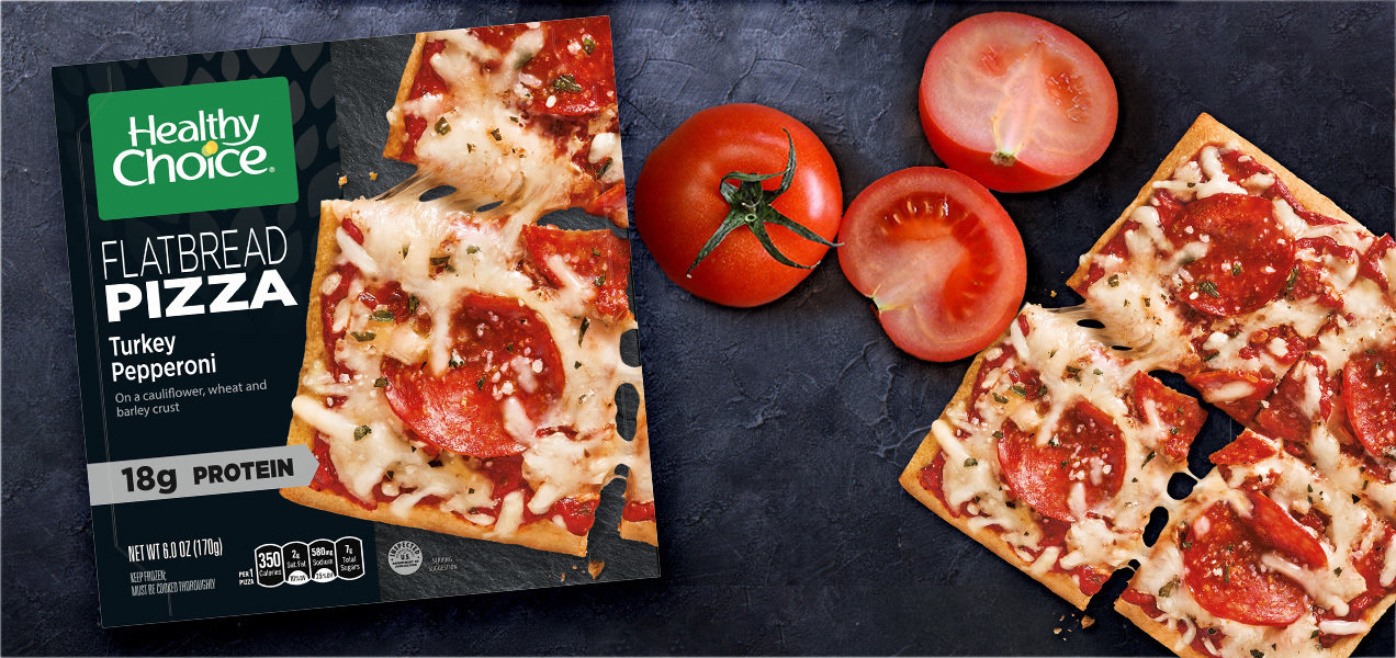 Healthy Choice Flatbread Pizzas: High Protein, Cauliflower-Blend Crust ...