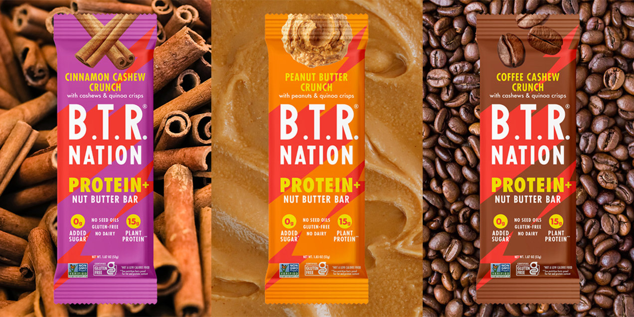 B.T.R. NATION No-Sugar-Added Plant-Based Superfood Protein Bars ...
