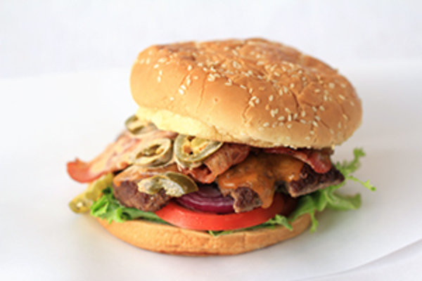 Healthy Sriracha Bacon Burger Recipe | Hungry Girl