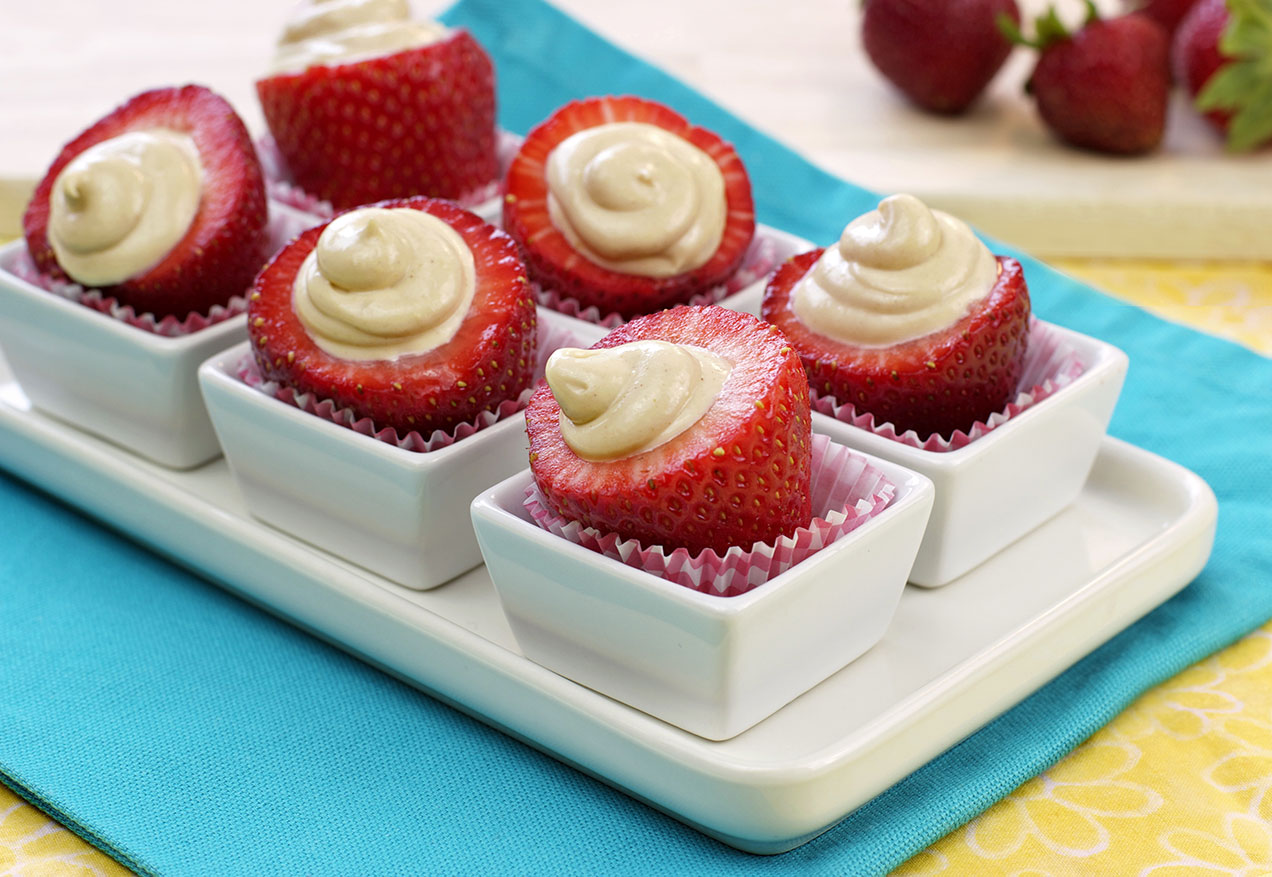 PB-rific Stuffed Strawberries | Hungry Girl