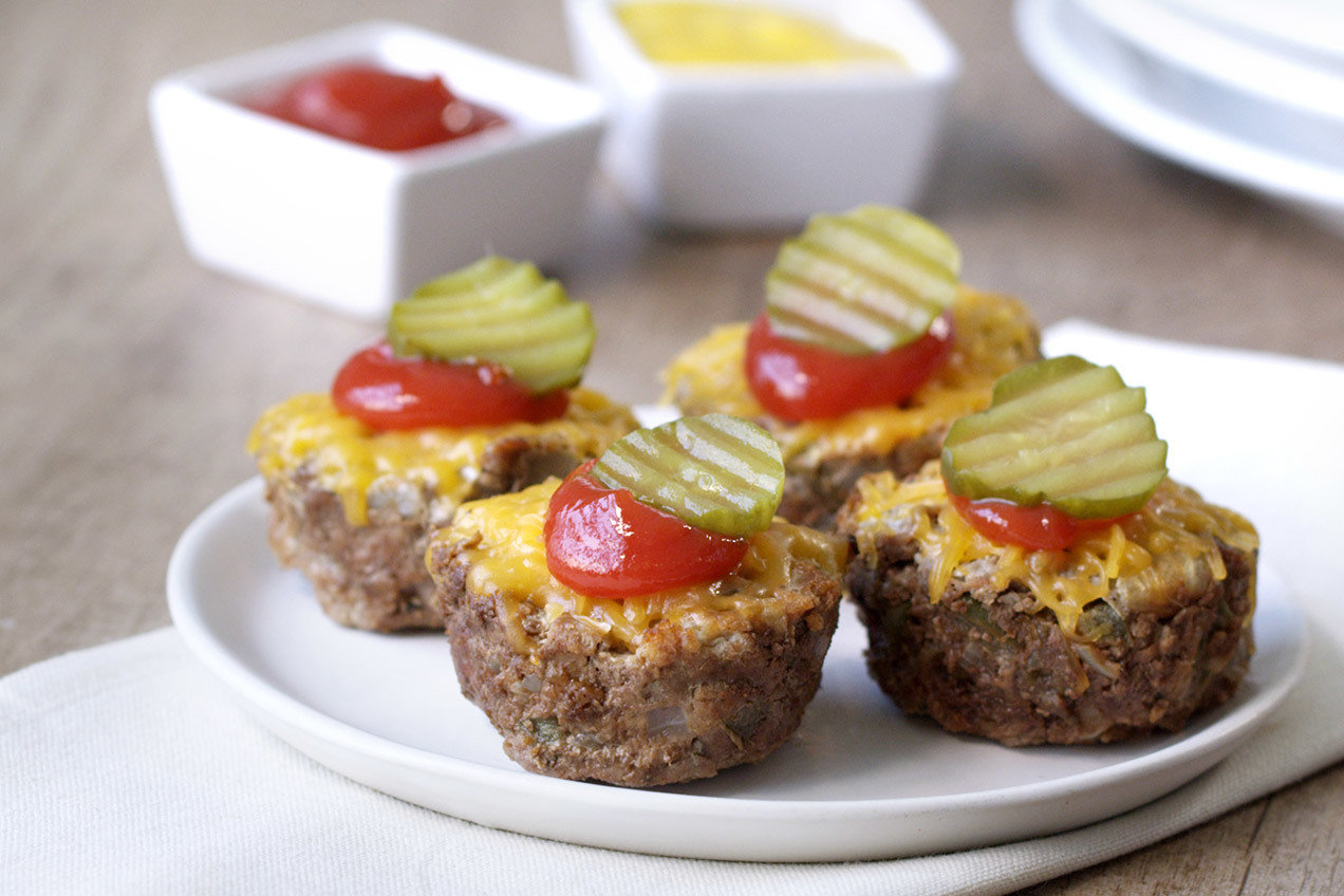 Cheeseburger Mini Meatloaves | Hungry Girl