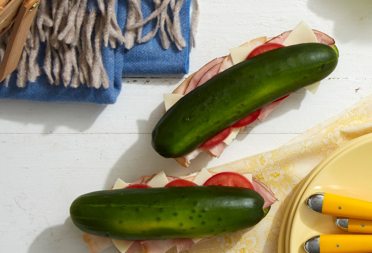 Ham & Swiss Cucumber Subs | Hungry Girl