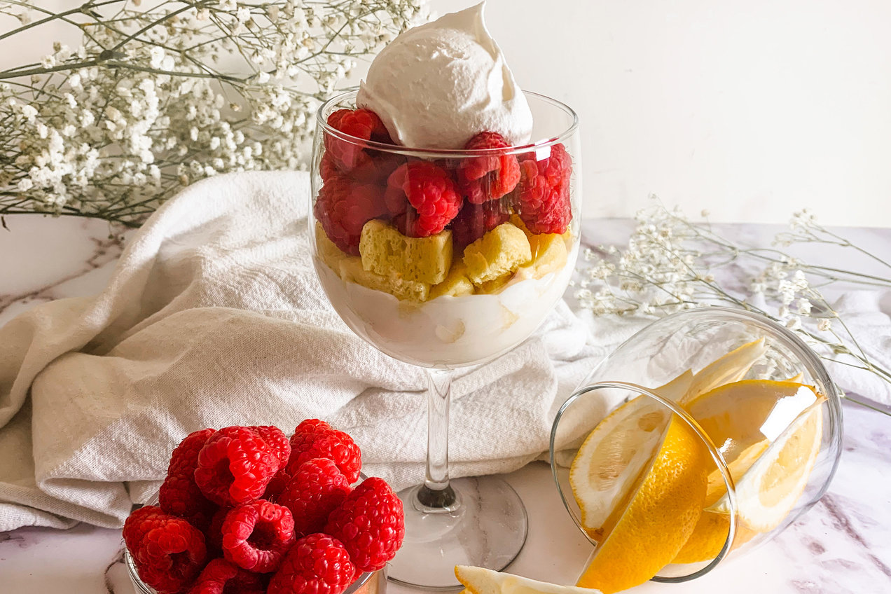 Single-Serving Raspberry Lemon Trifle Dessert Recipe | Hungry Girl