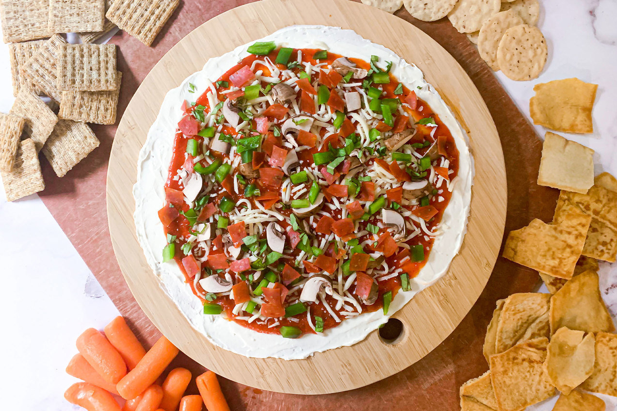 Easy Pepperoni Pizza Dip Board Recipe | Hungry Girl