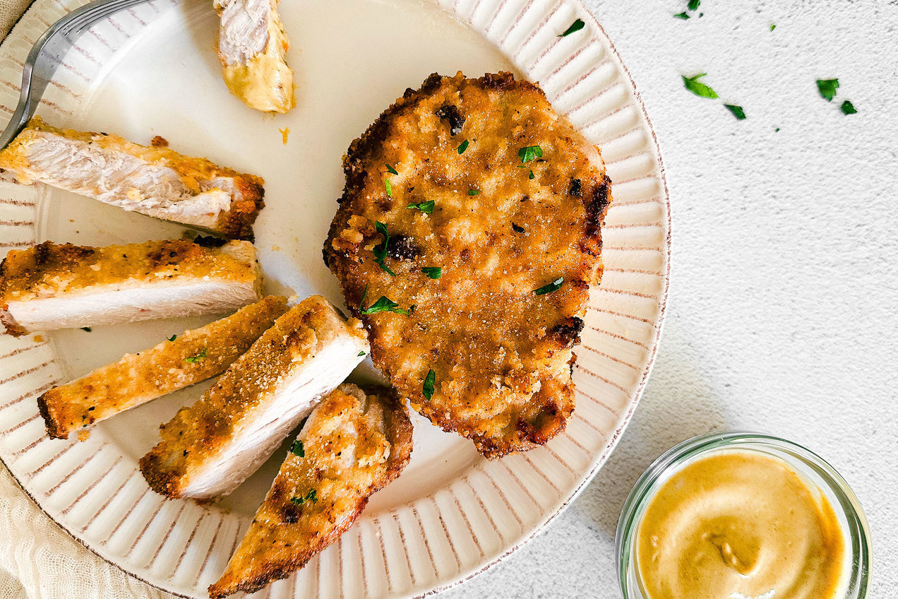 Healthy Honey Mustard Crusted Pork Chops Recipe Hungry Girl
