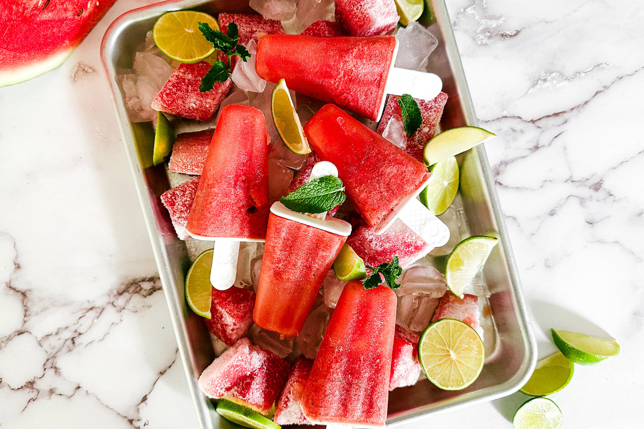 Watermelon-Mint Ice Pops Recipe | Hungry Girl