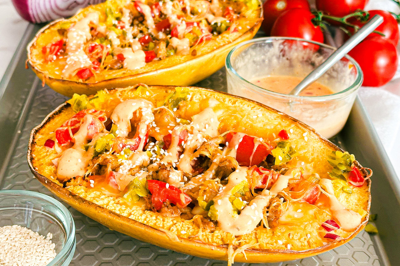 Healthy Big Mac Inspired Spaghetti Squash Recipe | Hungry Girl