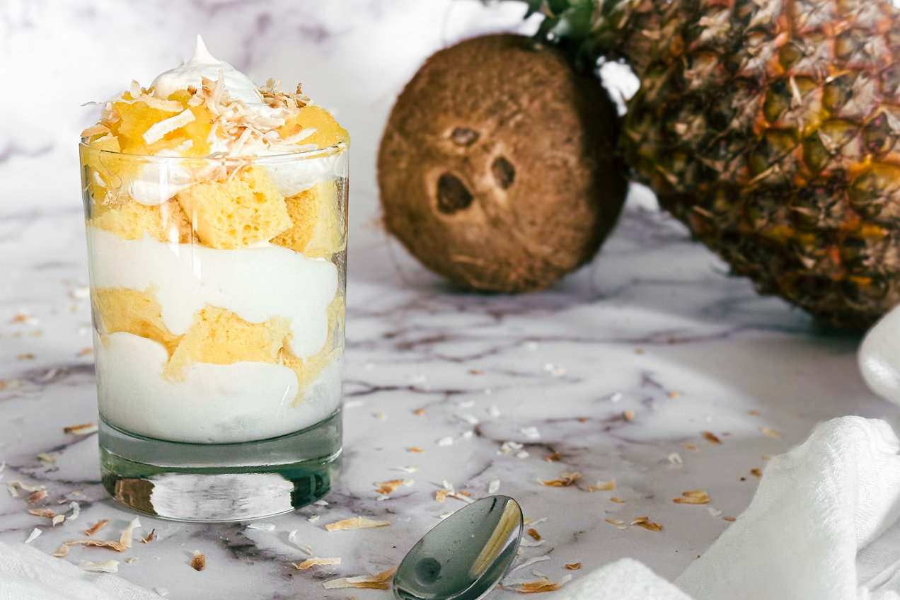 Easy Tropical Cake Breakfast Parfait Recipe | Hungry Girl