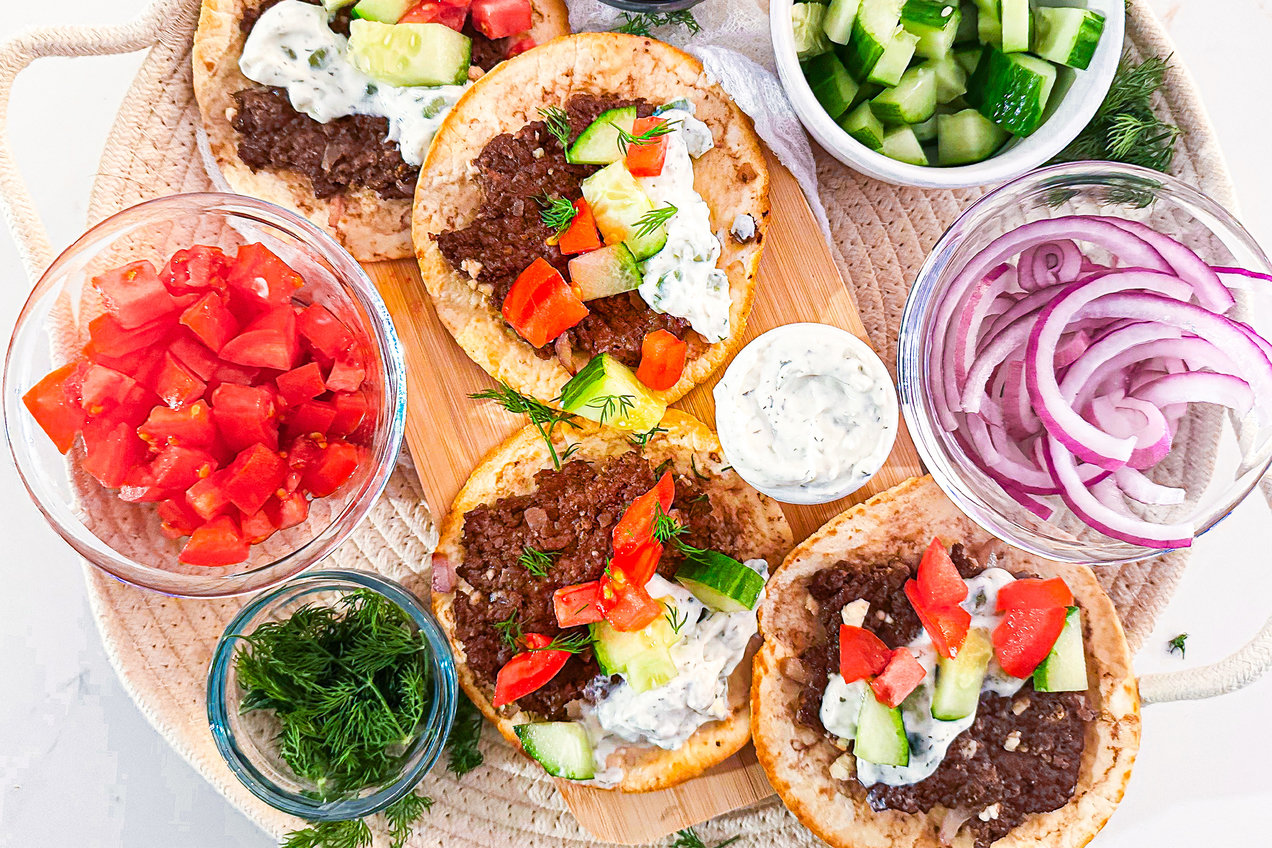 Healthy Gyro Smashed Tacos Recipe | Hungry Girl