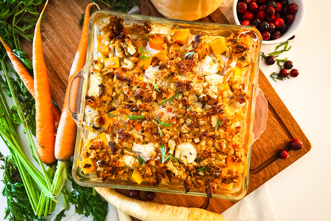 Healthy Chicken & Root Vegetable Casserole Recipe | Hungry Girl