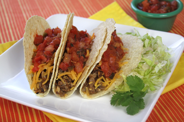 Mega-Meaty Meatless Tacos | Hungry Girl